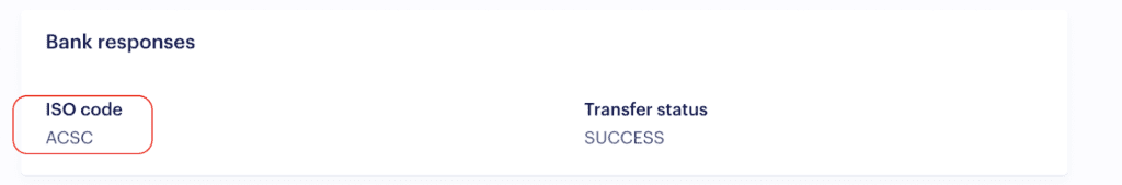 Bank response codes – Volt Docs