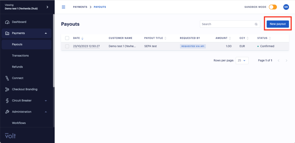 Payouts via Fuzebox – Volt Docs