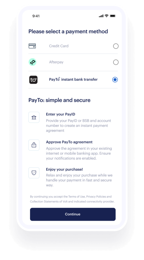 Australia (PayTo) | Volt Docs